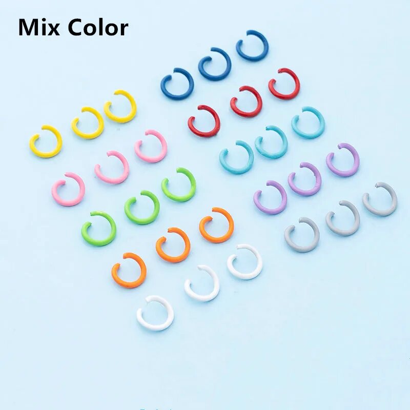Кольца для пирсинга Mix Color 8 мм 100шт