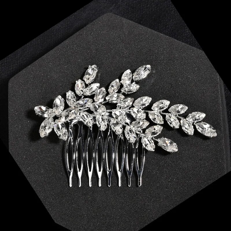 Свадебный гребень OPASKAS с жемчугом и стразами Серебряный, 25