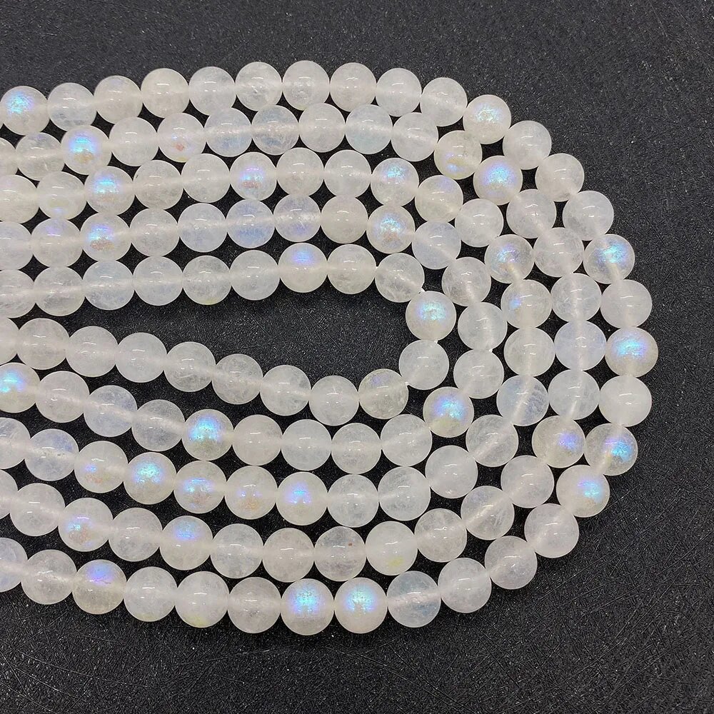 Бусины из черного лабрадорита с имитацией лунного камня LILDBZ 8mm-50pcs, A