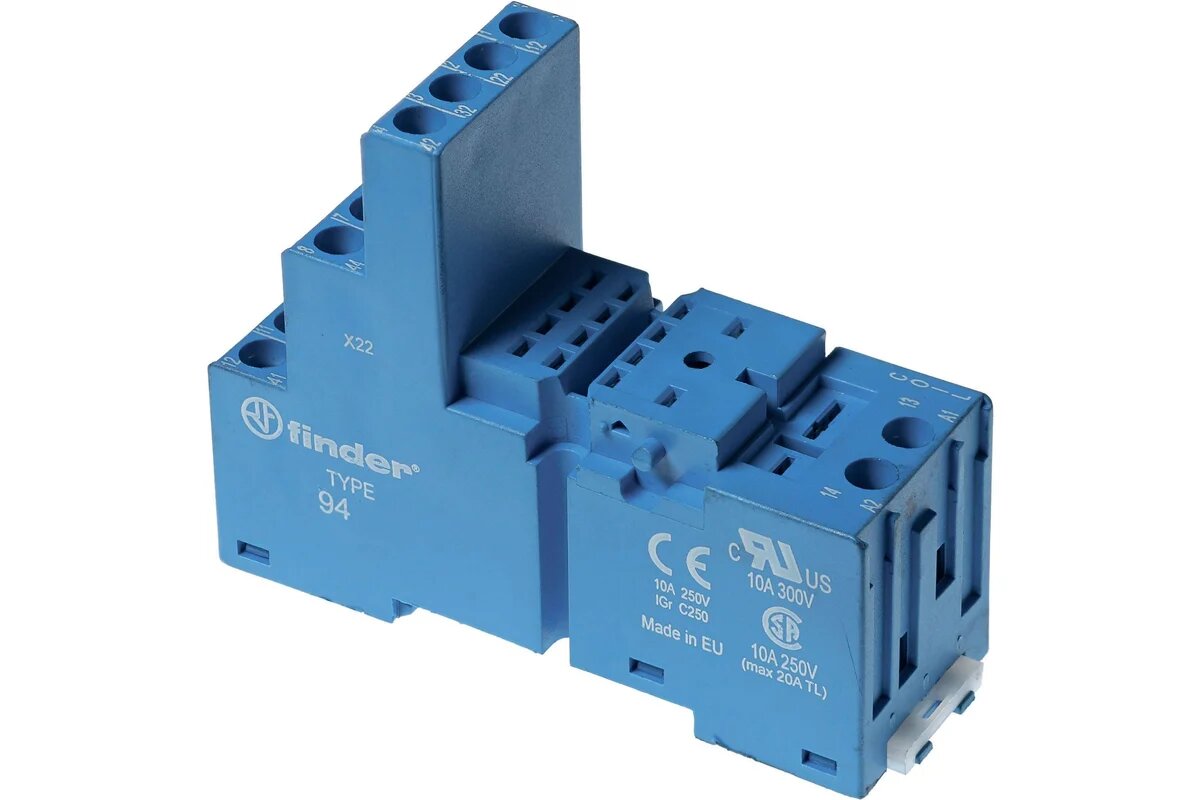 Finder розетка для реле 55.34 55.32 85.02 85.04 и модулей 99.02 86.30 с фланцем 94049SPA