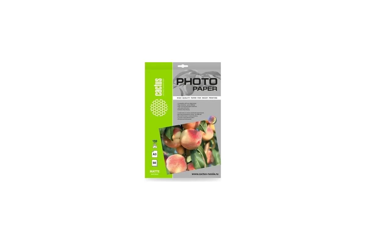 Cactus Фотобумага CS-MA315050 A3/150г/м2/50л./белый матовое для струйной печати 1915195
