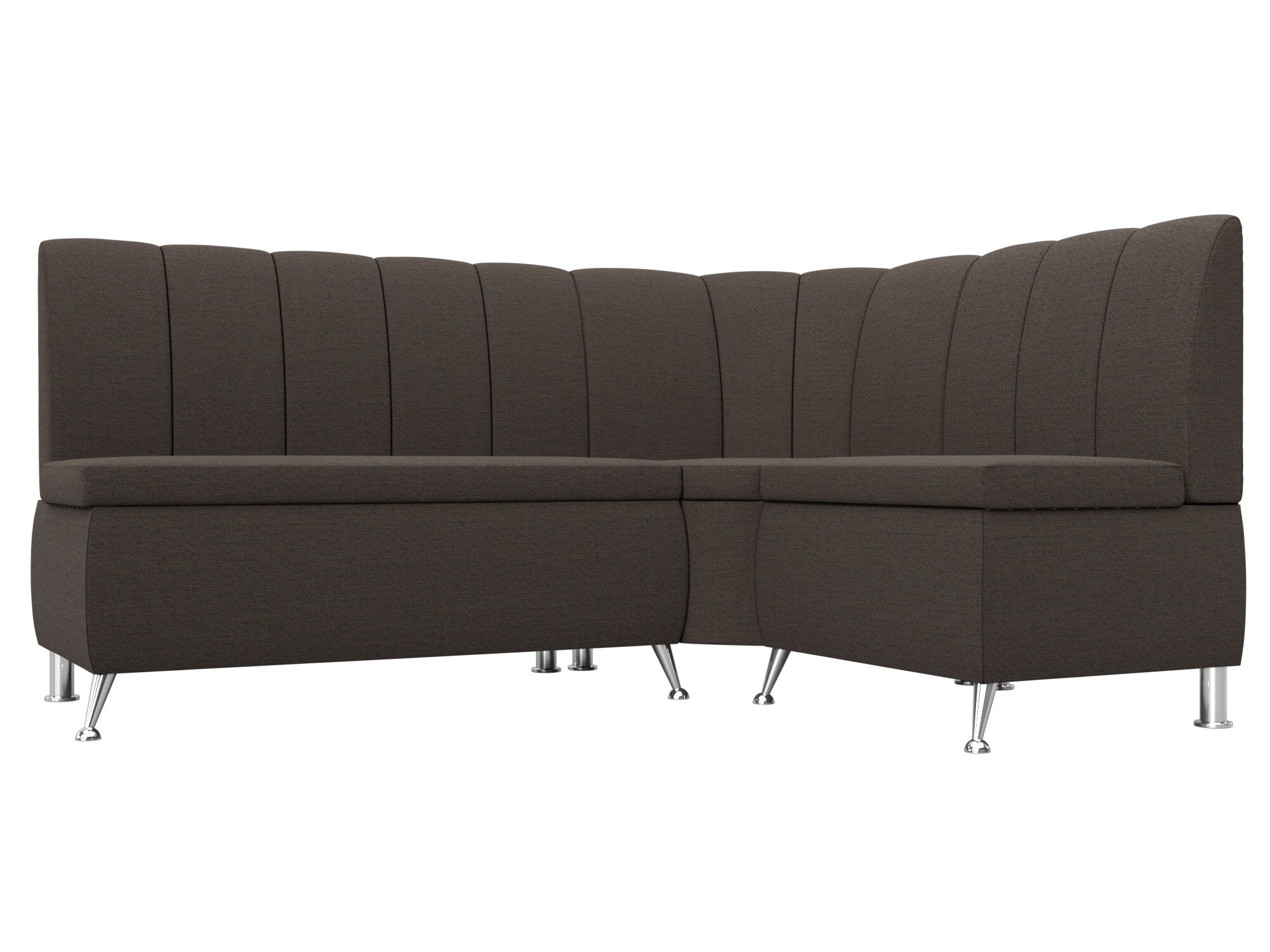 Диван кухонный угловой Кантри, правый угол, 4-местный, размер: 170x88х133см, Рогожка, Амур 05 коричневый