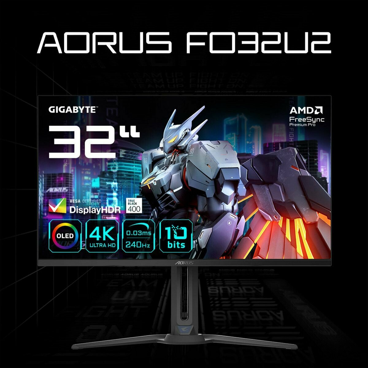 31.5" Монитор AORUS FO32U2-EK, OLED, 3840x2160, 240 Гц