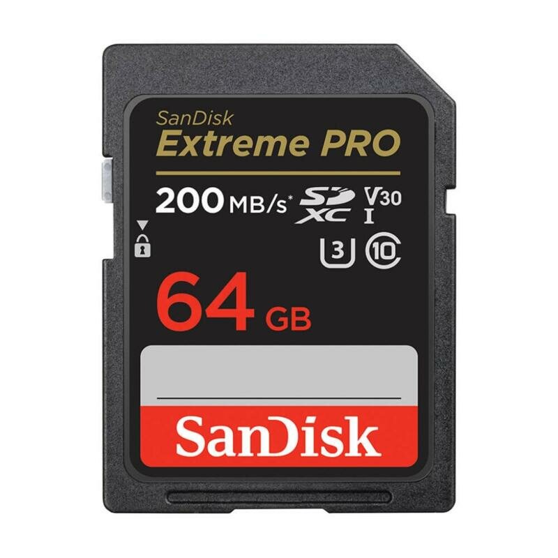 Карта памяти SanDisk SD Extreme Pro U3 4K V30 R200 W90 SDSDXXU-064G-GN4IN