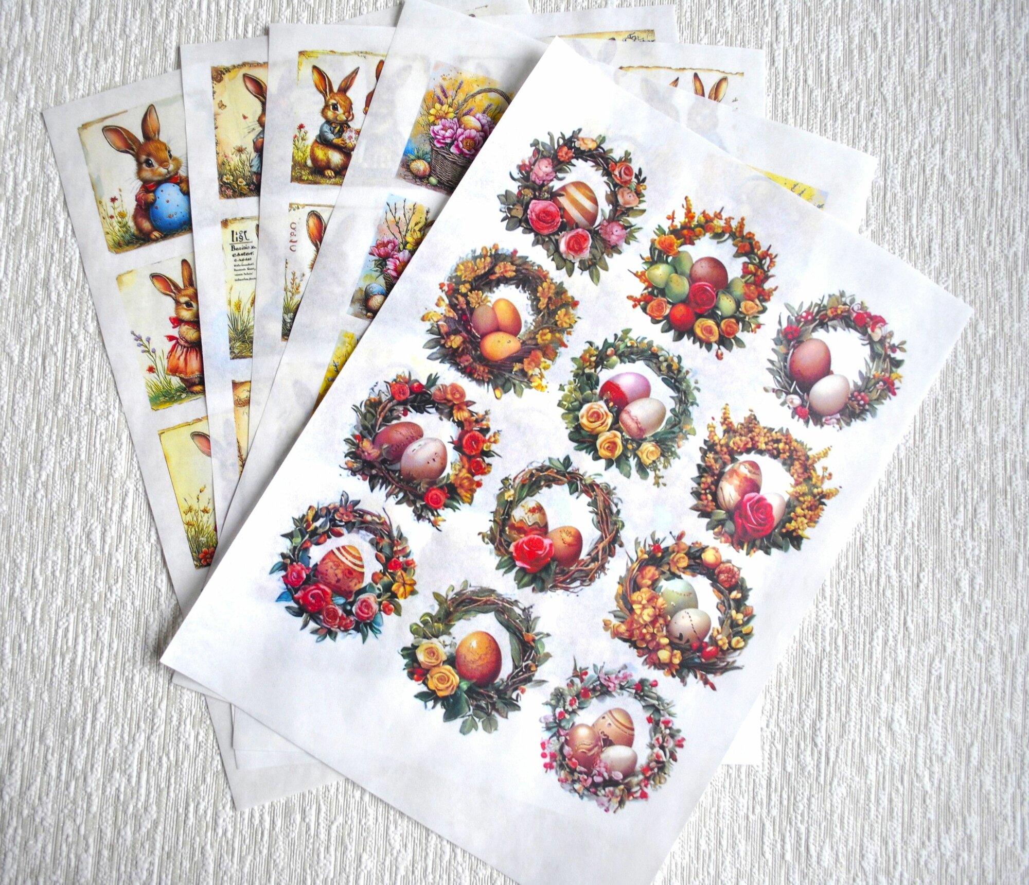 Набор бумаги для декупажа 5 листов А4, 40 гр/2м.