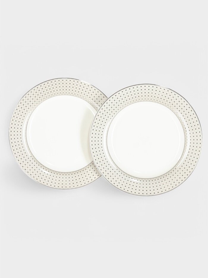 Тарелки обеденные набор для сервировки стола Wilson&Young Eternal, d=20.5 см, 2 шт, фарфор, цвет белый