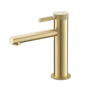 Смеситель для раковины, латунь, смешивание горячей и холодной воды, высота 181 мм, матовое золото, A210G