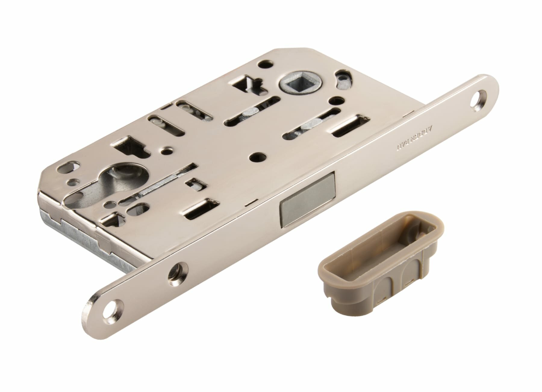 Дверная защелка под цил. магнитная ADDEN BAU KEY-5085 MAG никель под ручку и ключевой цилиндр