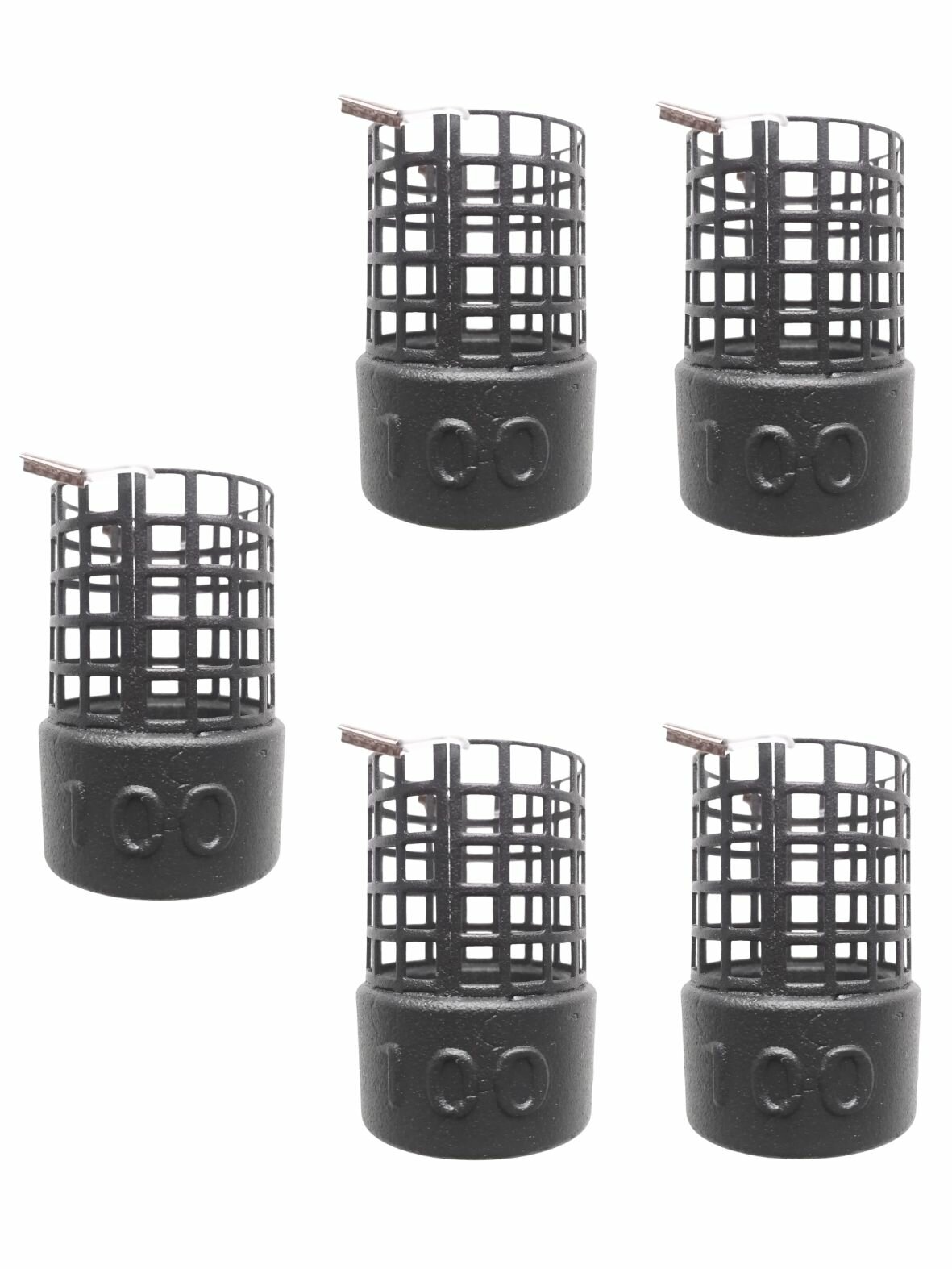 5 ШТ. Кормушка фидерная Дюза черная 100гр. для реки с умеренным или сильным течением