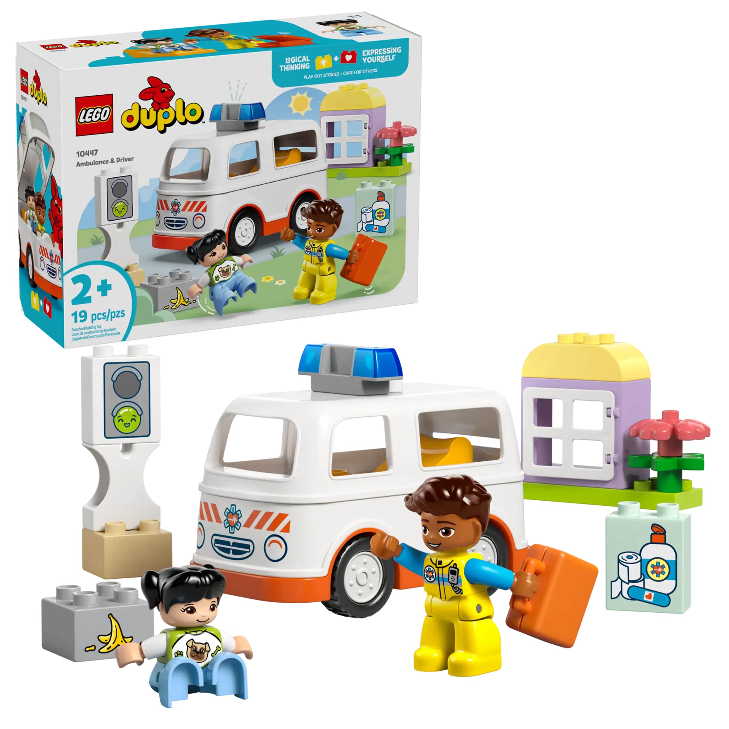Конструктор LEGO DUPLO 10447 Машина скорой помощи с водителем, 19 дет.