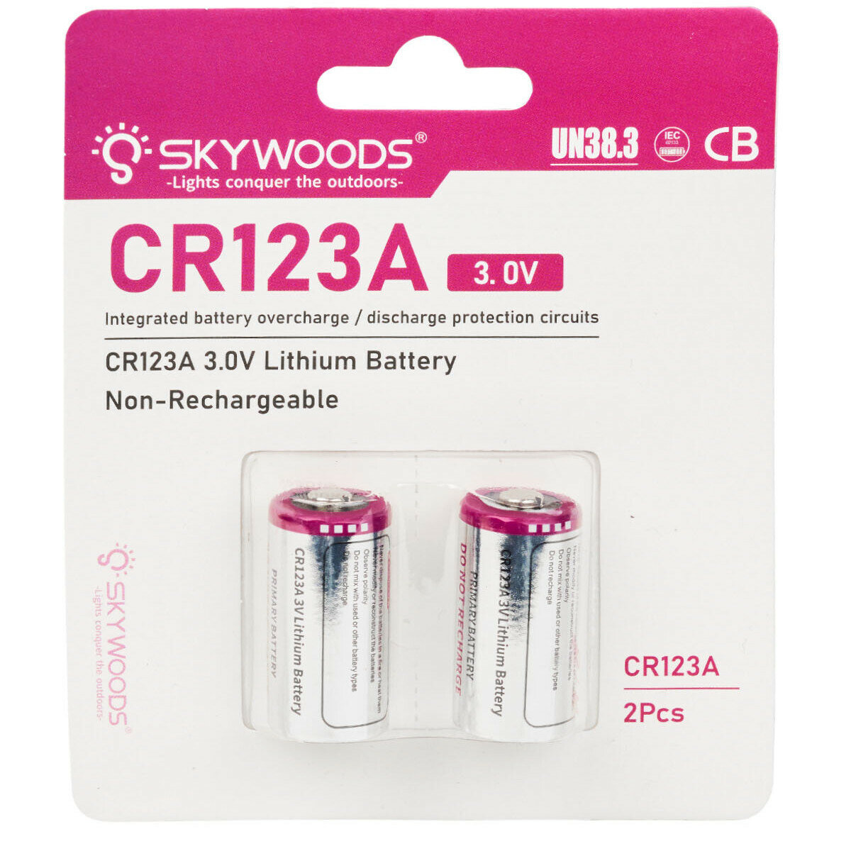Батарейкаи Skywoods Cr123A, 1600Mah, Комплект - 2 Шт