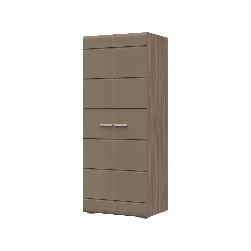 Шкаф двухдверный «Симба», шимо тёмный/кофе с молоком глянец (800х570х2000)