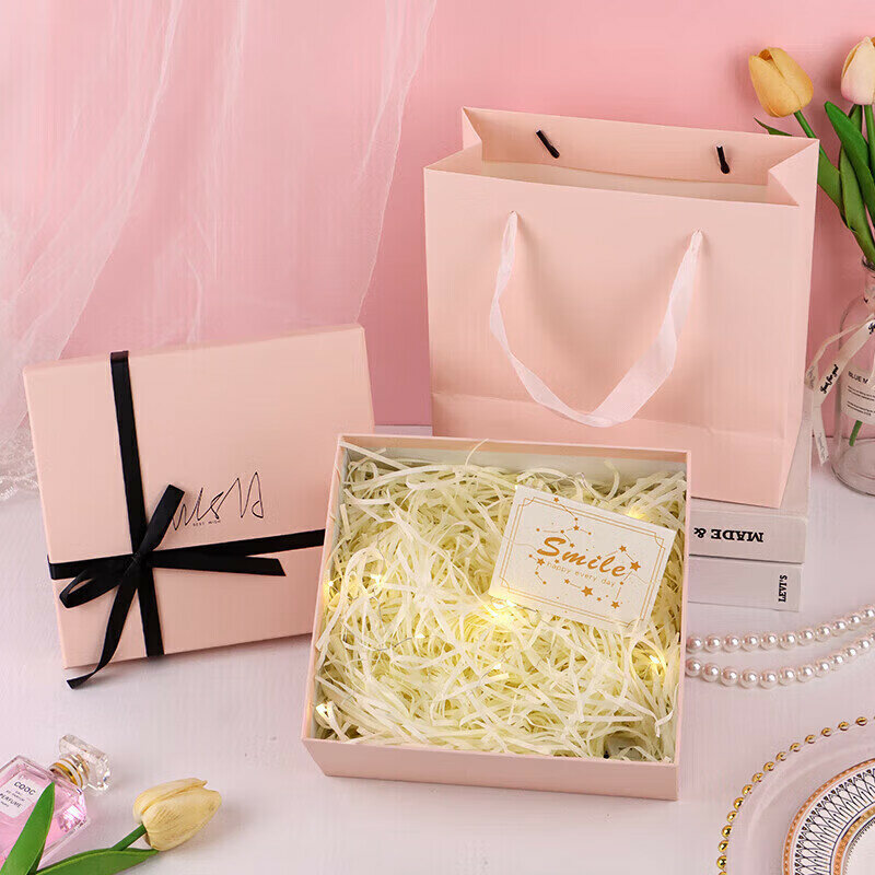 TaTanice Gift Box, Empty Box, Christmas Gift Box, Packaging Box, Birthday Gift Box, Storage Box, Bow-Shaped Gift Box, Pink