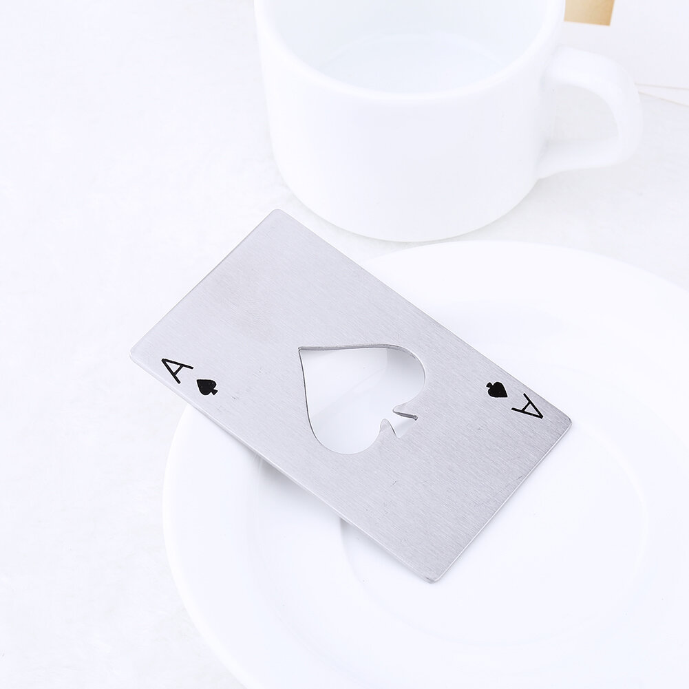 Барный инструмент, открывалка для бутылок, газировки, пива, крышек, вина, игральная карта, туз пик, покер, AC