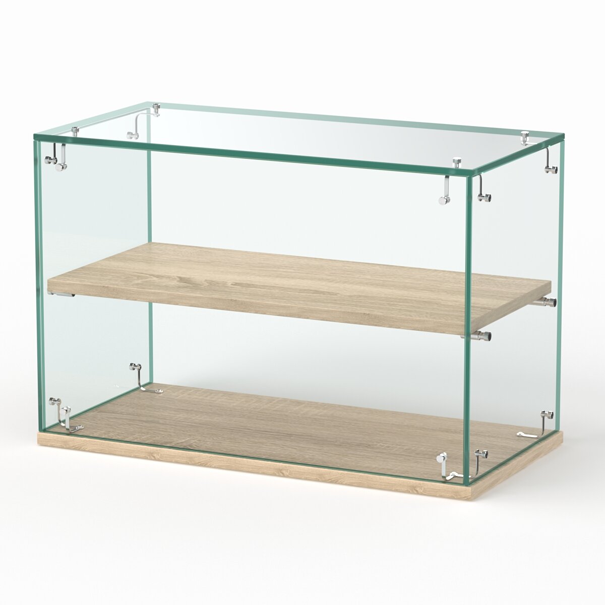 Витрина "сладость" №14А-О-П для выпечки настольная с прямыми полками без дверок пдсп, Дуб Сонома