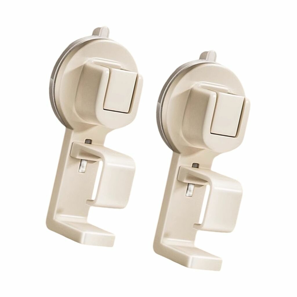 2 присоски, крючки для умывальника-молочно-белые