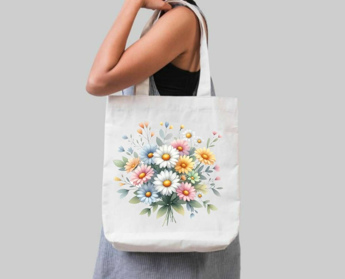 Термотрансфер "Ромашки" наклейка на одежду, 20х20