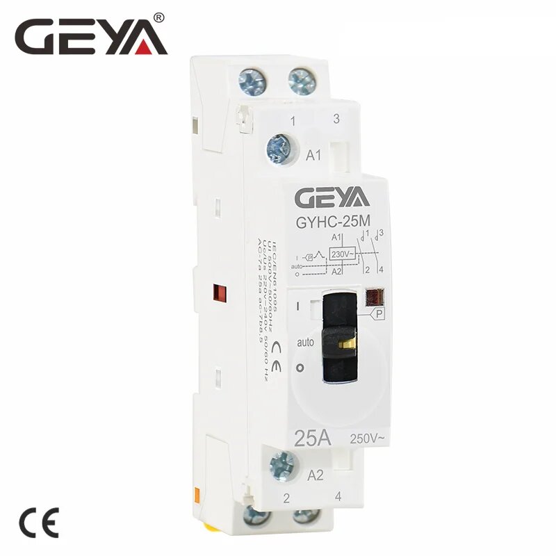 Контактор GEYA ручной 25A 220V 2P 25A 2NC M