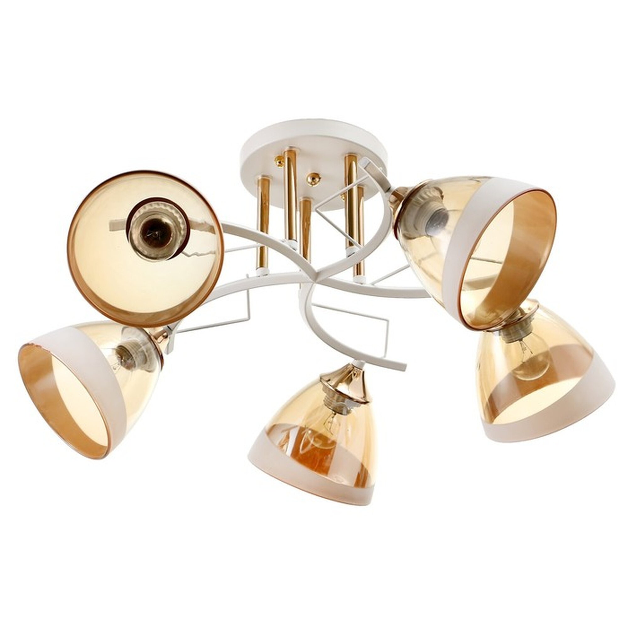 Люстра потолочная BayerLux «Аделла», 5хЕ27, 40 Вт, бело-золотой, 65×65×26 см