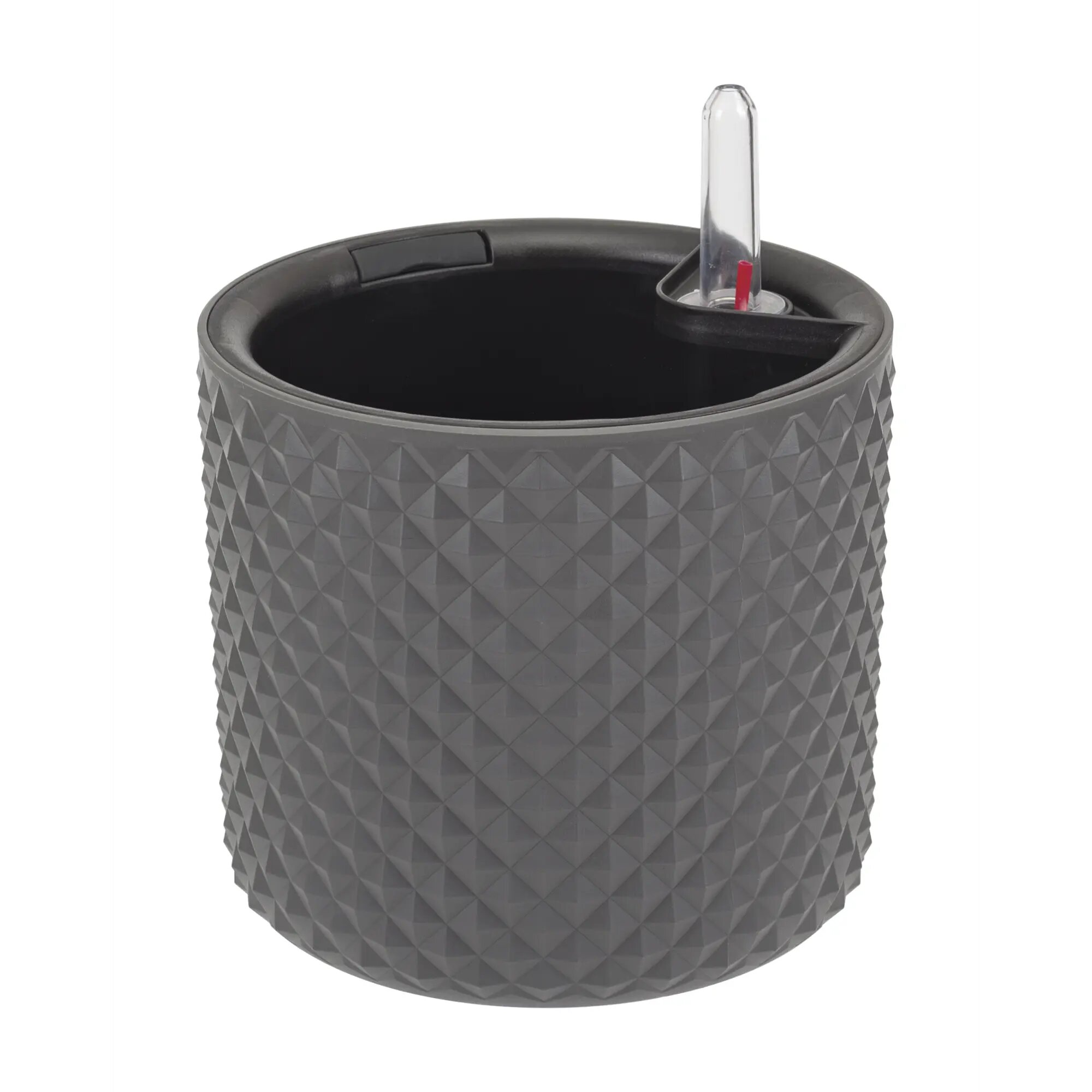 Фасет кашпо для цветов ø15 см, высота 13.8 см, 2 л, автополив, полипропилен, графитовый