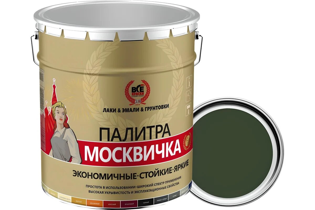 Москвичка грунт-эмаль 3 В 1 мета-мб защитный RAL 6020 20кг. 4620105772068