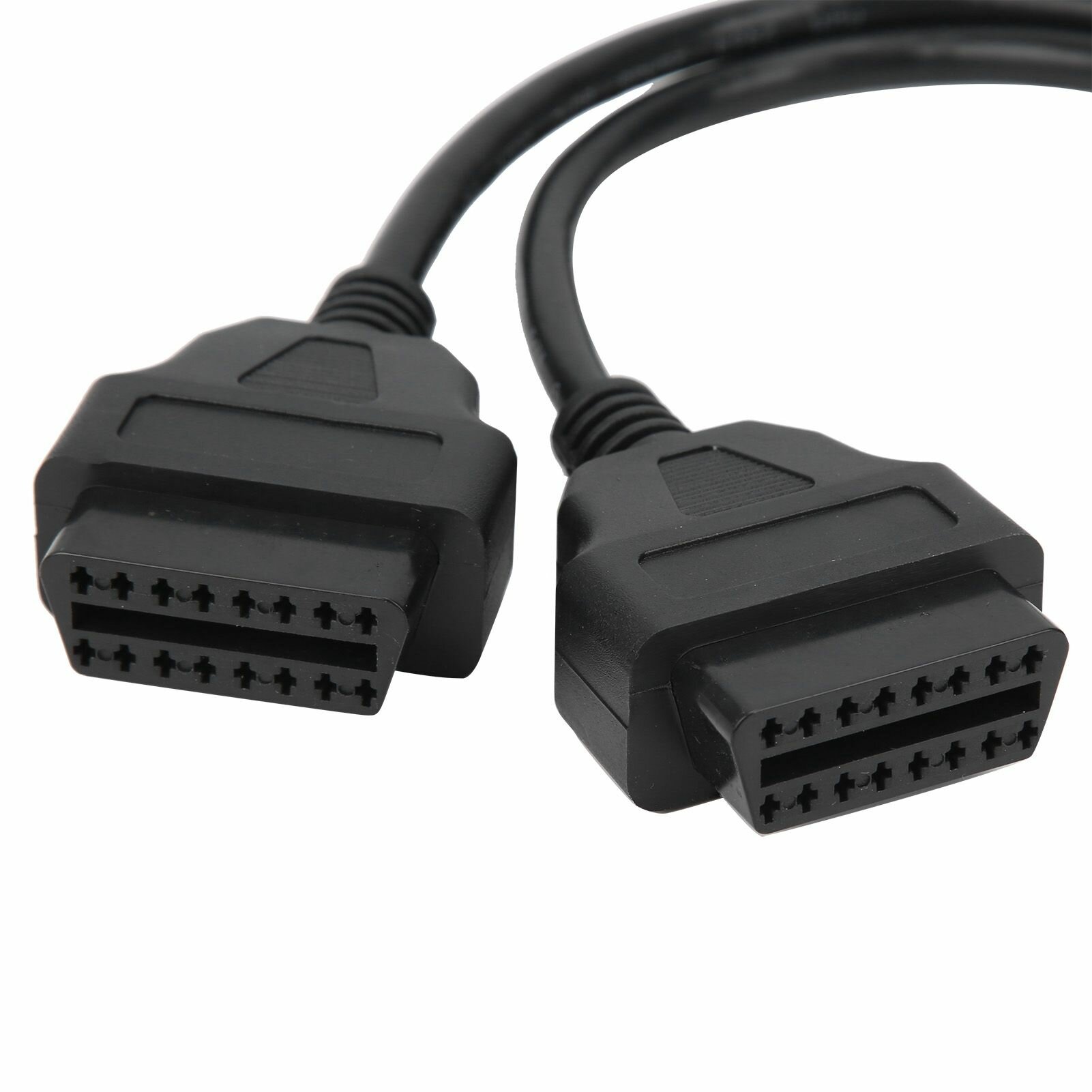 16-контактный кабель OBD2 Удлинительный разветвитель 1-на-2 Адаптер автомобильного диагностического разъема Длина удлинителя 11,8 дюйма