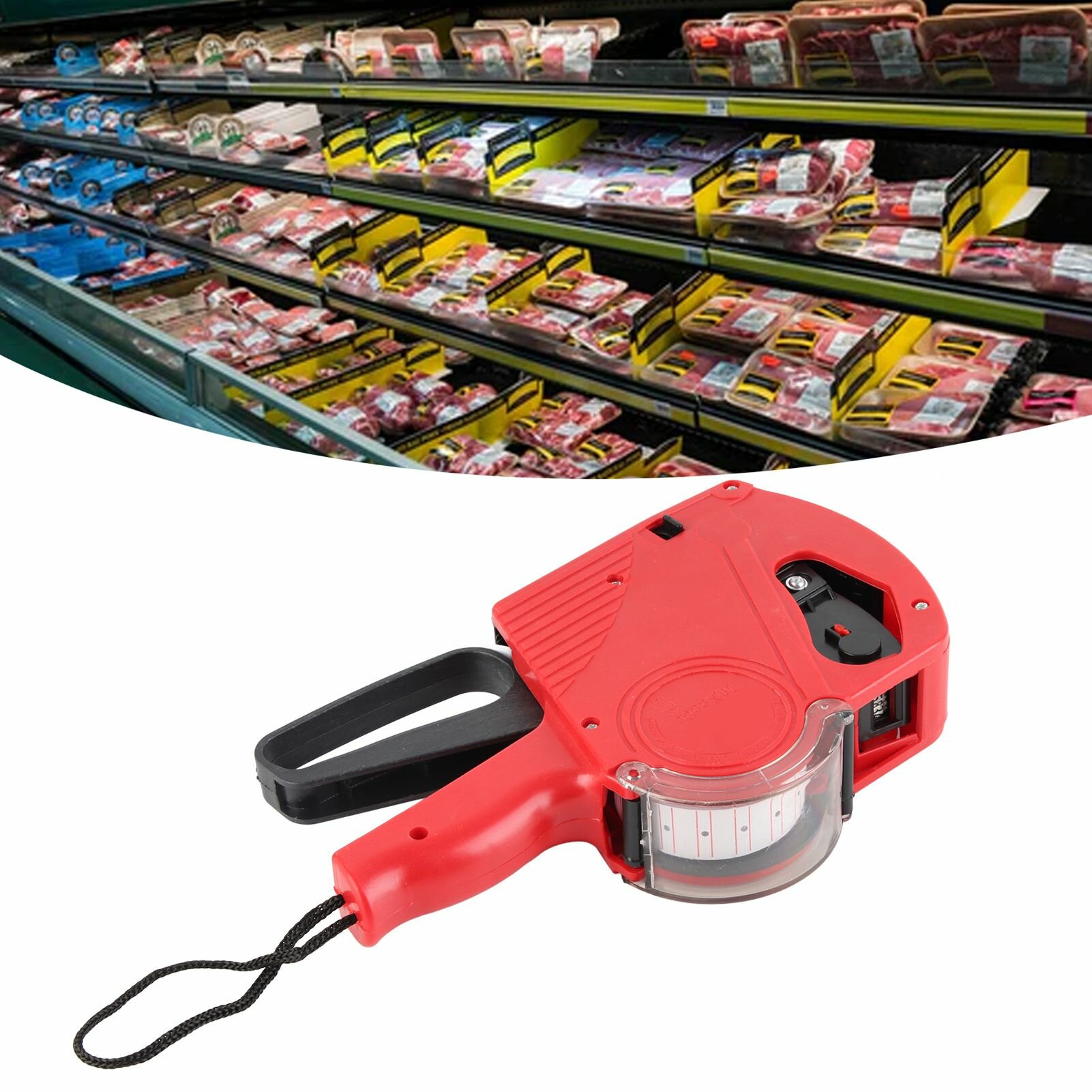 Пистолет для маркировки ценников, 8 цифр, зазубренный ролик, для супермаркета