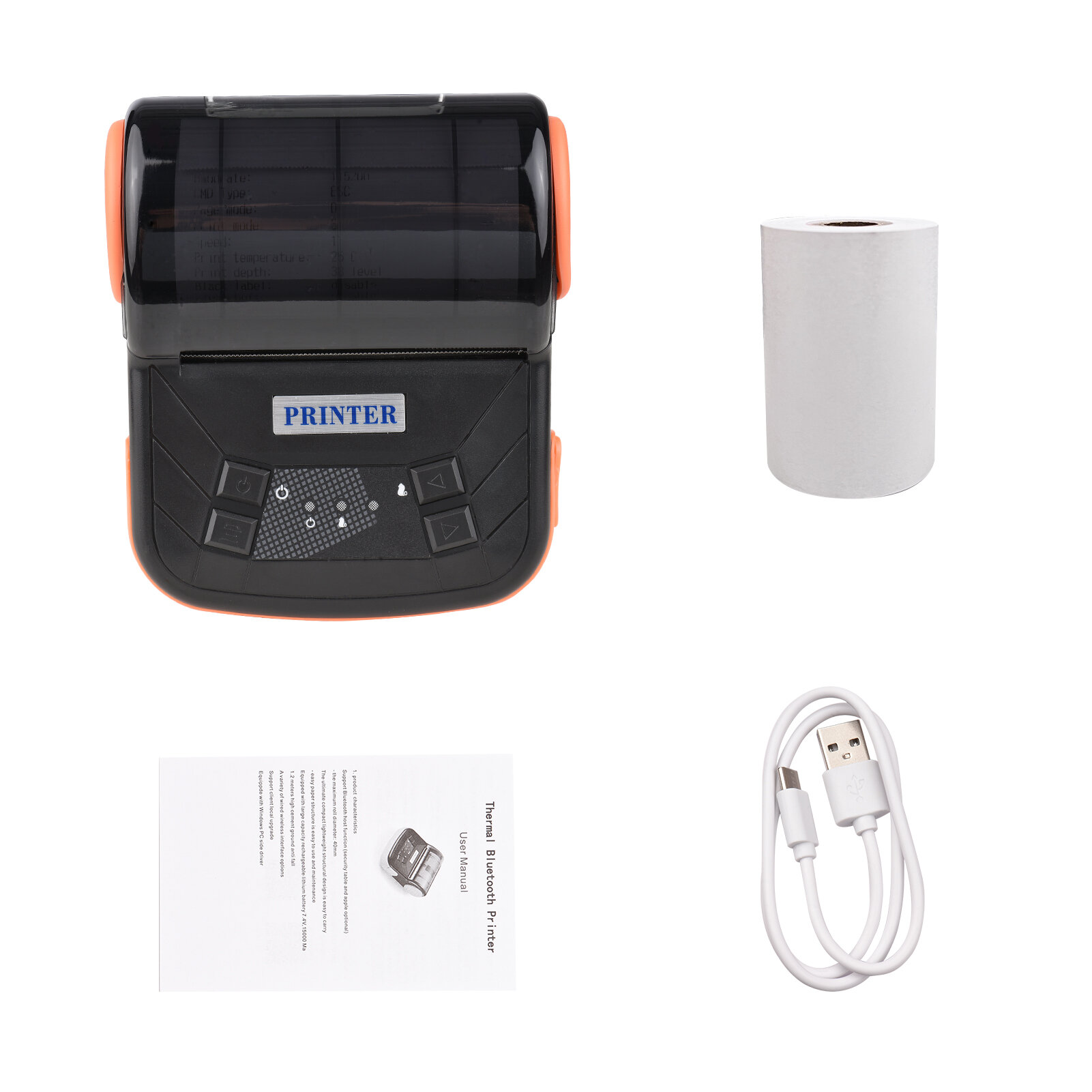 Беспроводной принтер чеков 80 мм для Android, портативный термопринтер для розничного ресторана, мобильный принтер счетов ESC POS с возможностью подключения BT