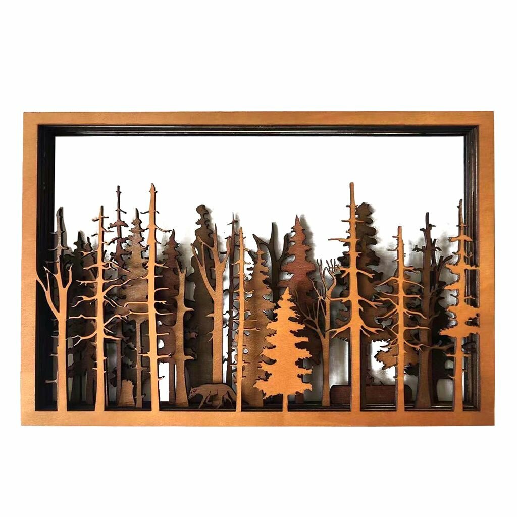 Широкий замысловатый деревянный настенный орнамент, загадочный кулон