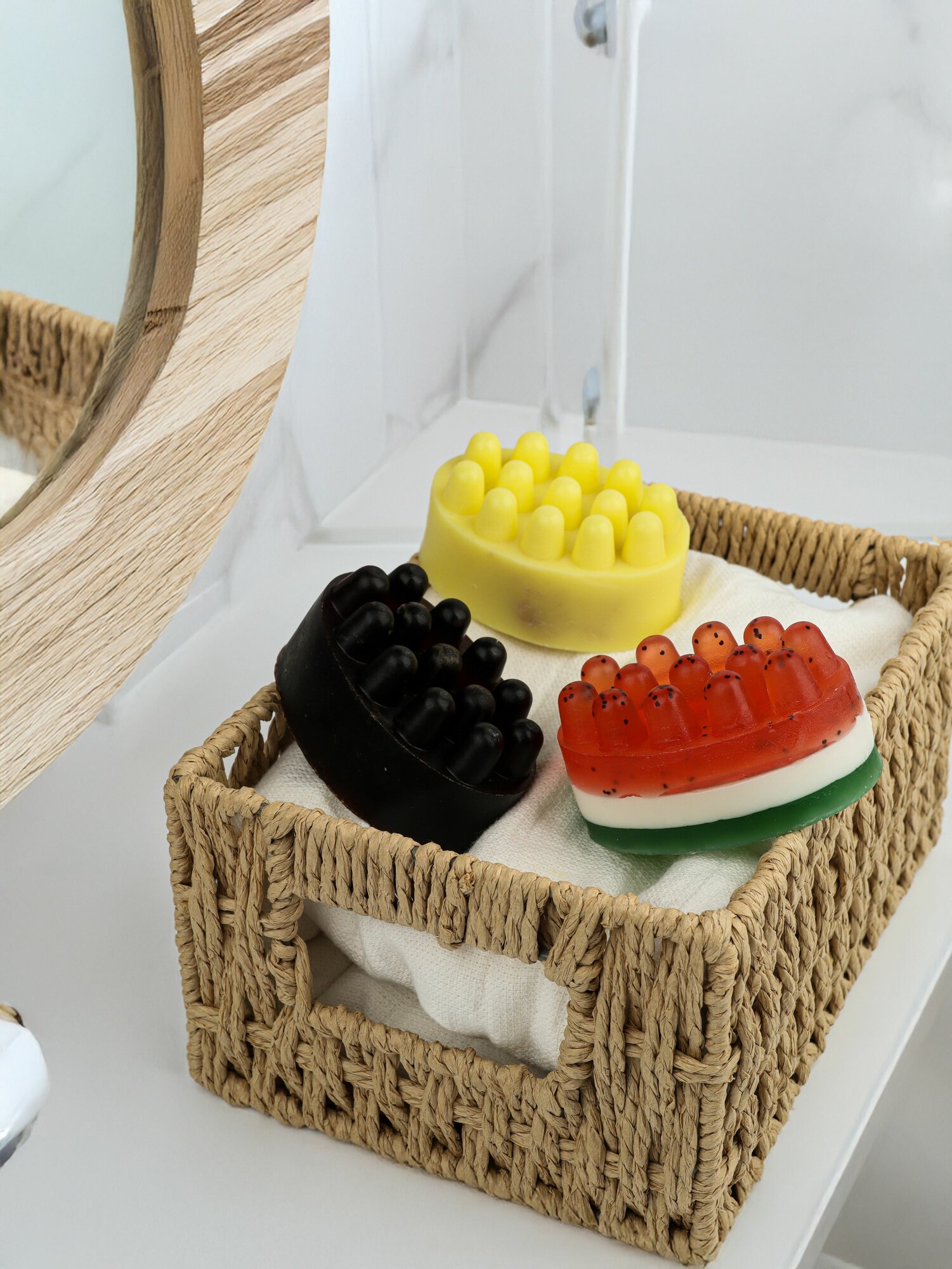 MAMA_DREAM Массажное мыло скраб с люфой набор"Арбуз"