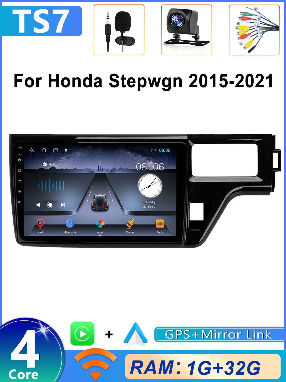 Штатная автомагнитола Honda Stepwgn 5 2015-2021/Хонда Степвагон магнитола Android/ головное устройство/ мультимедиа