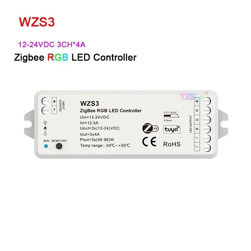 ZigBee 3.0 RGB/RGBW/RGB+CCT/color temperature/single color LED Strip Controller WZS3