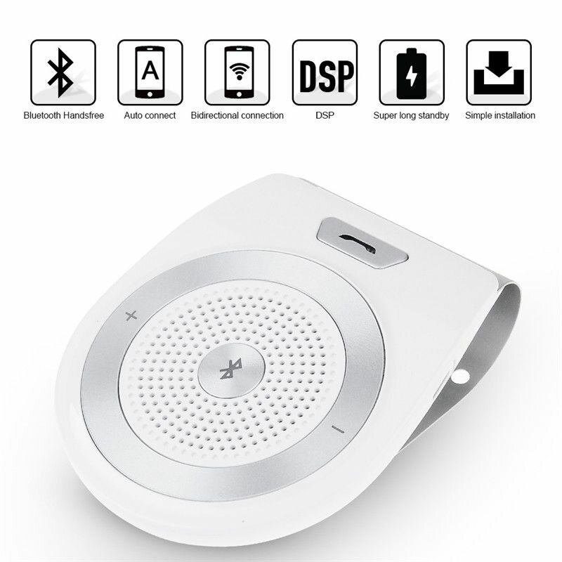 Портативный автомобильный комплект Bluetooth с громкой связью, крепящийся к козырьку