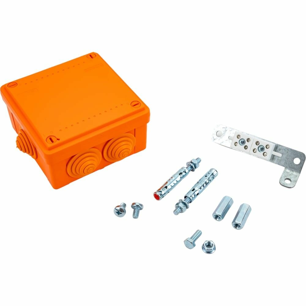 Коробка ответвительная FS 100х100х50мм IP55 4п 450В 6А 4кв. мм с кабельными вводами и клеммниками пластик. DKC FSB11404