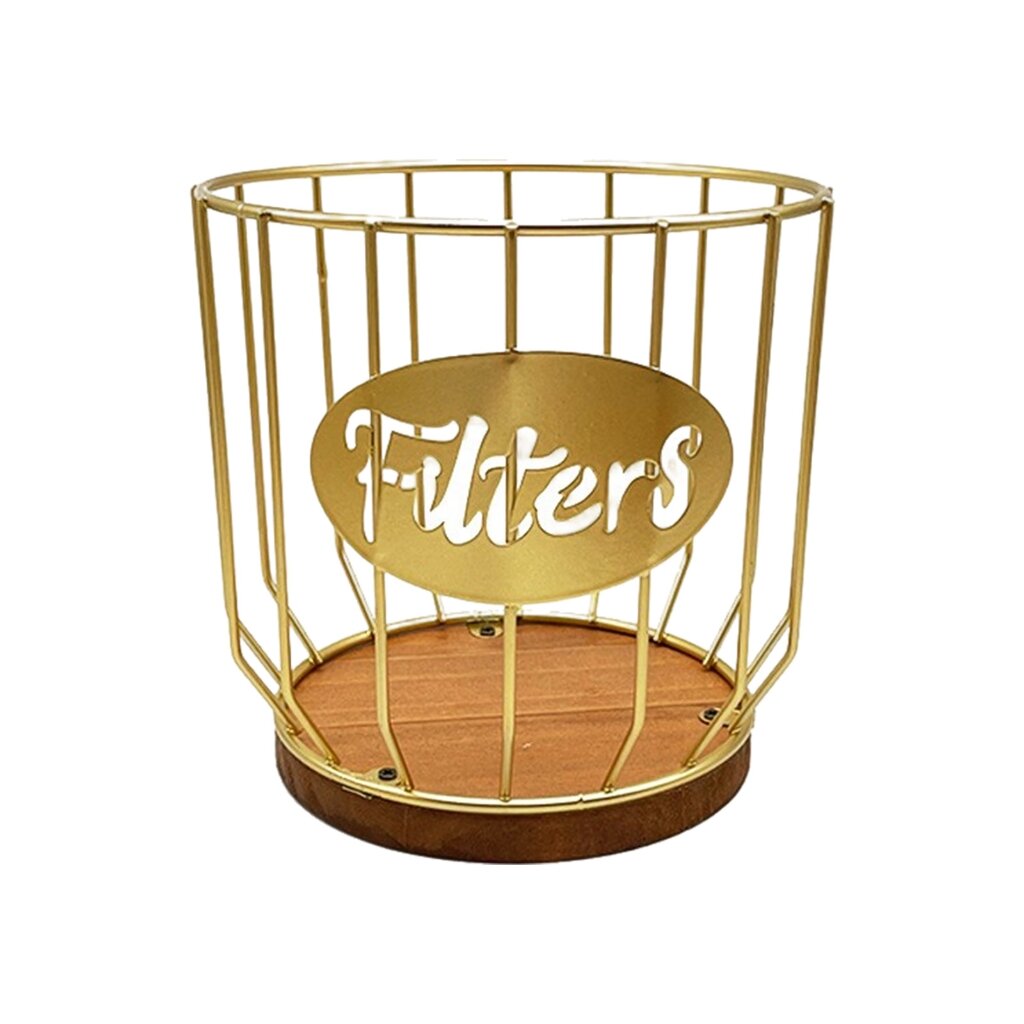 Корзина для хранения кофейных капсул Iron wood craft coffee capsule-золото-без крышки