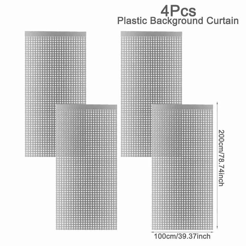 Фольгированные декоративные занавески для фотозон 4 шт. Silver