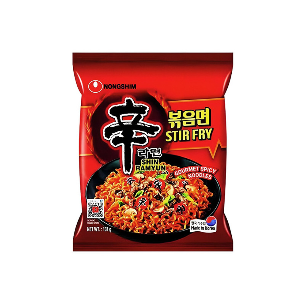 Лапша быстрого приготовления Nongshim Шин Рамен Stir Fry жареная с острым вкусом 131 г, Южная Корея