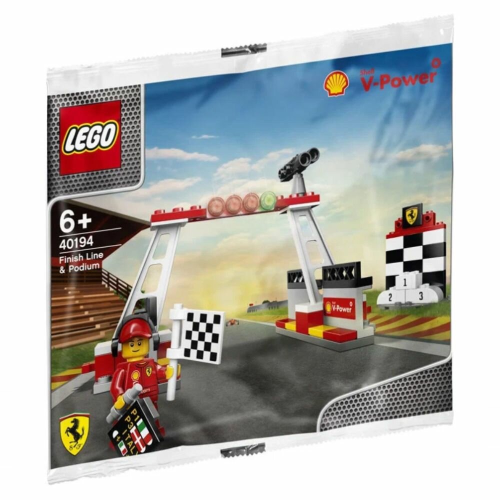 Конструктор Racers 40194 Финишная черта и подиум из кубиков, разноцветный, для детей от 6 лет