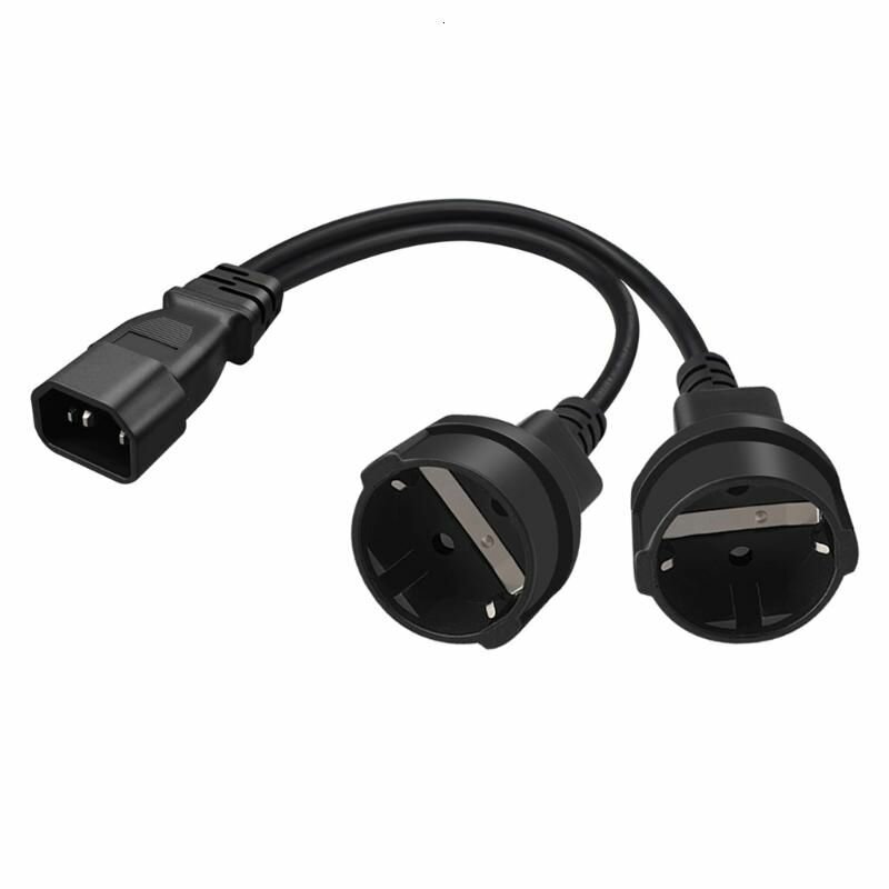 Конвертер адаптера питания IEC320 C14 в европейский стандарт ЕС 4,8 мм сокет 0,32 м для путешествий и домашнего использования