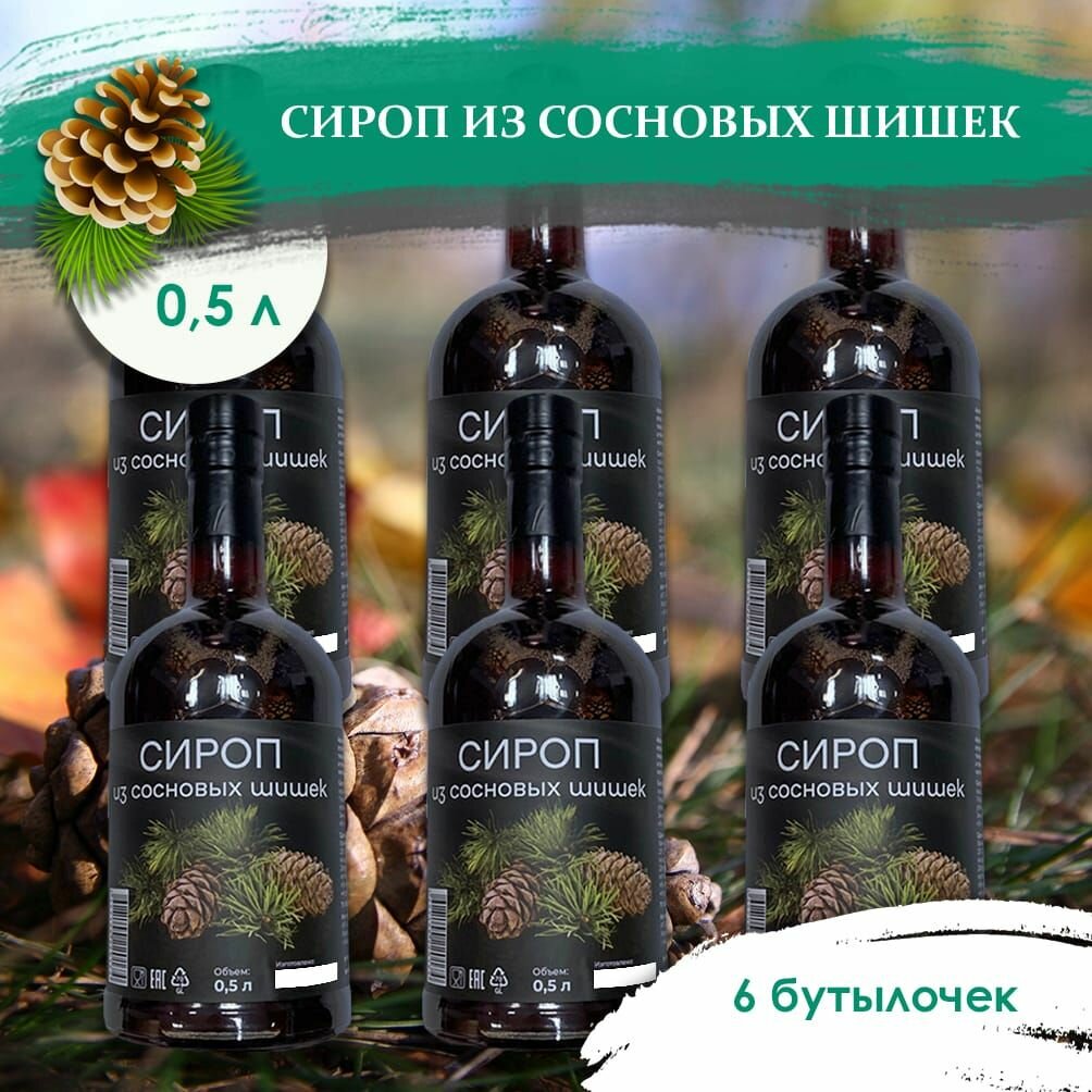 Сироп из сосновых шишек 500 мл - 6 бутылочек, Самсонов и партнеры