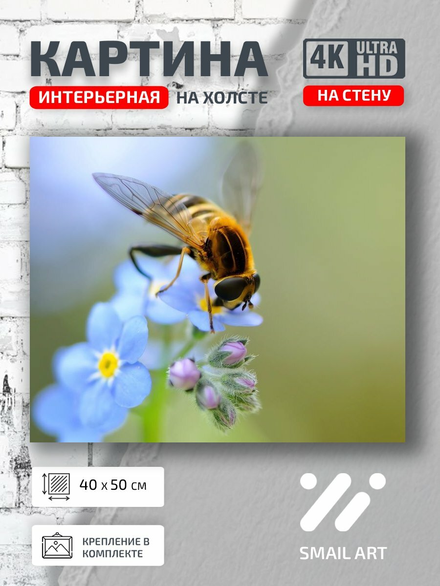 Картина на холсте интерьерная 40 на 50 на стену Голубой Mood для офиса атмосфера интерьер