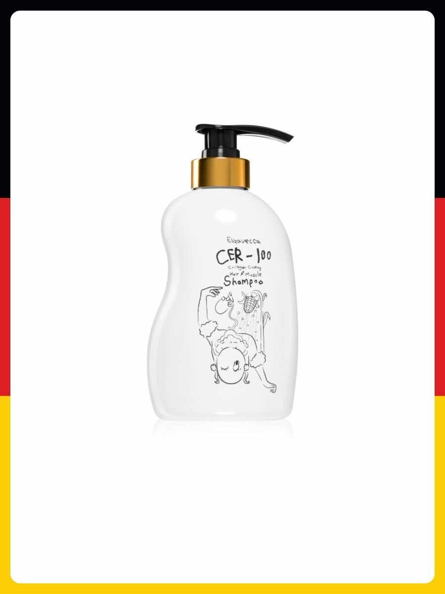 Шампунь для волос Elizavecca Cer-100 Collagen Coating Hair Muscle Shampoo deep cleansing shampoo with collagen, 500 мл