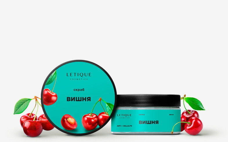 Letique Скраб для тела антицеллюлитный увлажняющий с маслами вишня 250 гр