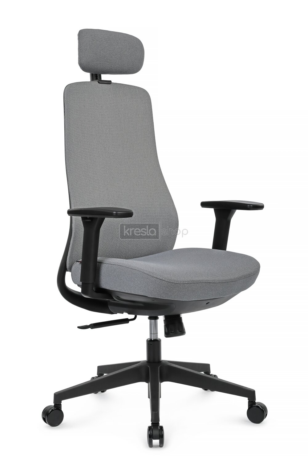 Кресло для персонала Riva Design Миро / Miro 6249A черный пластик, серая сетка, серая ткань