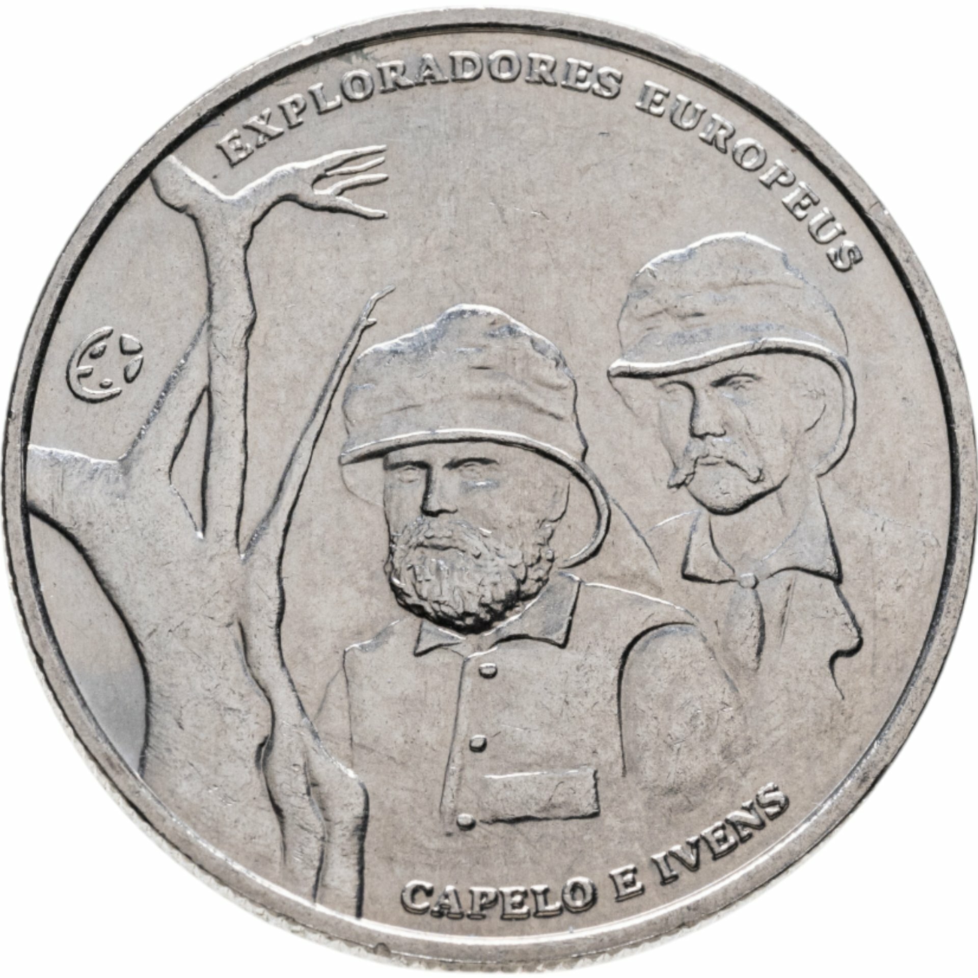 Португалия 2,5 евро 2011 "Европейские исследователи - Эрменежилду Капеллу и Роберто Ивенс", Мельхиор медь-никель, в сохранности UNC