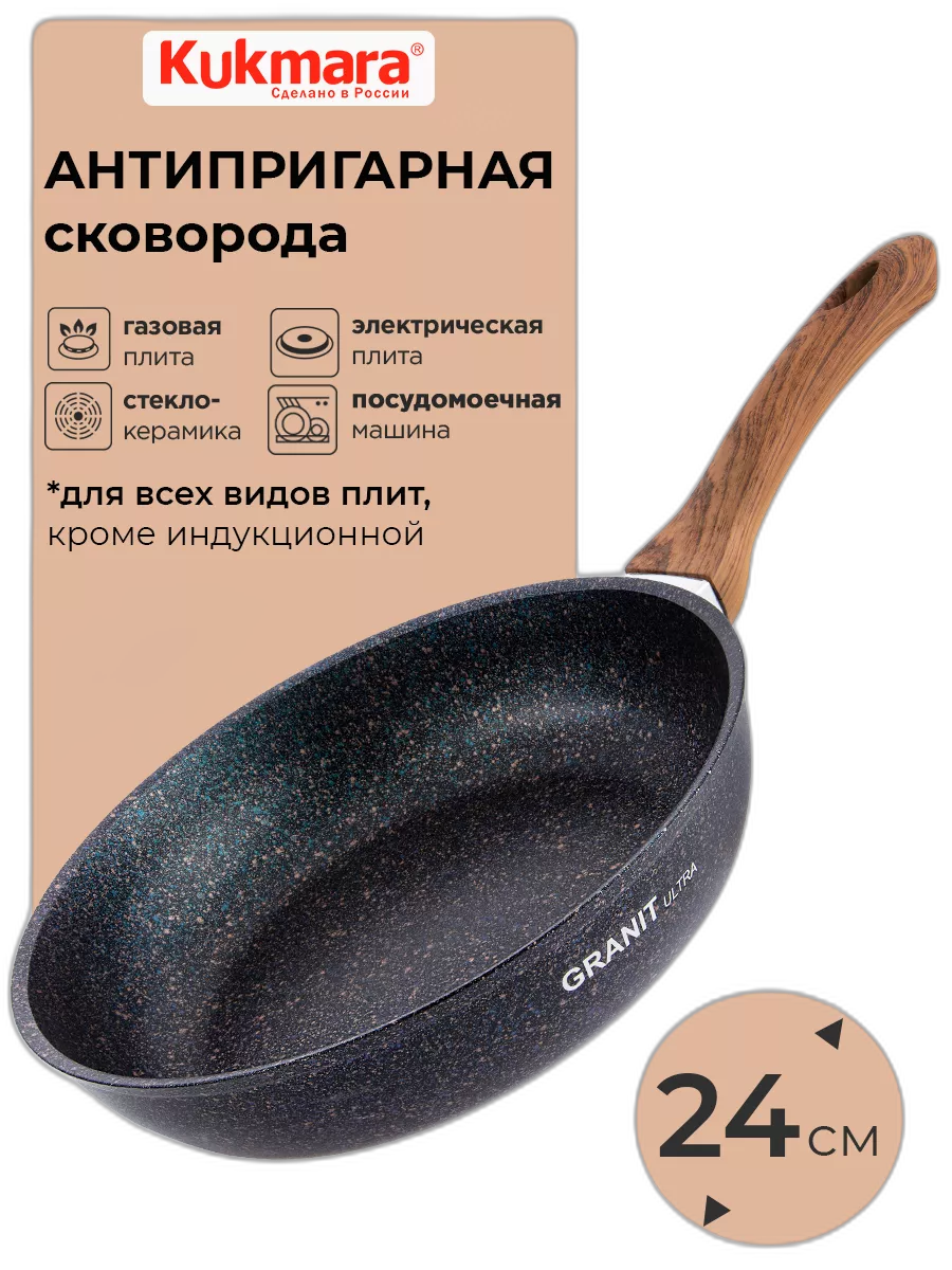 Сковорода антипригарная глубокая 24 см
