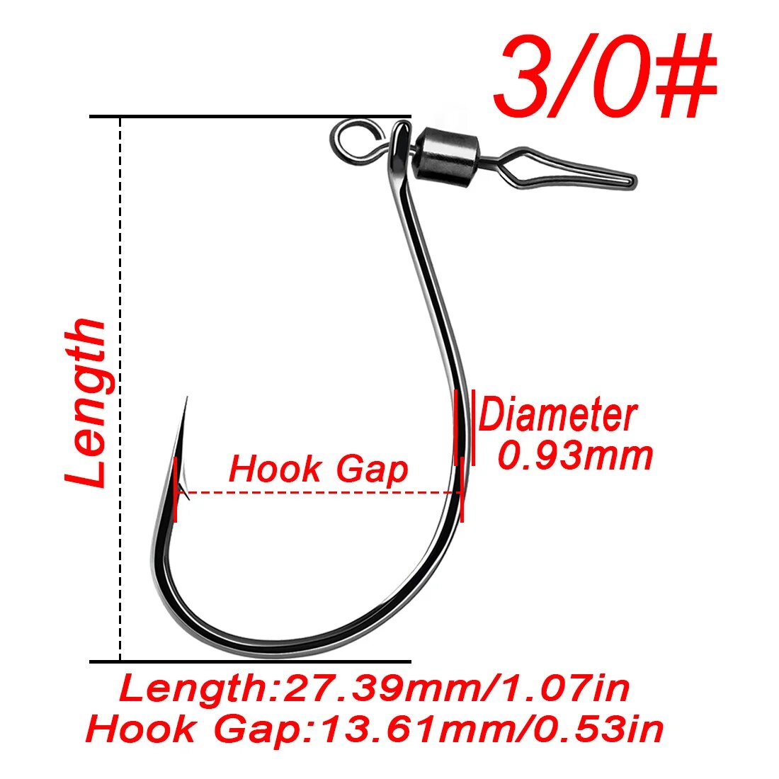 FishTrip Рыболовные крючки для дроп-шота 30 шт. Size 3-0