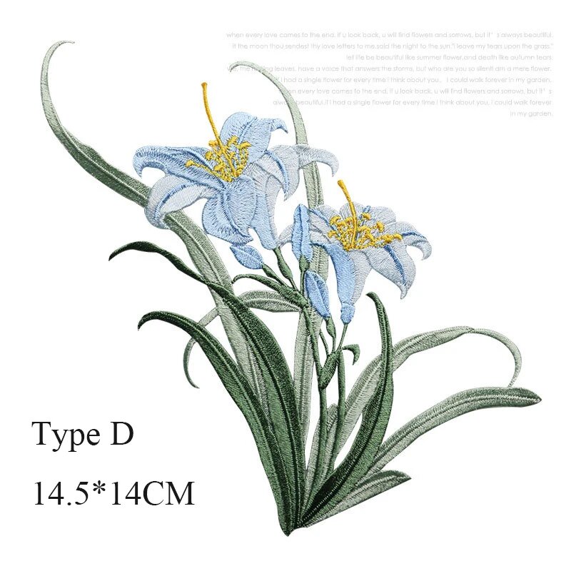 14,5 х 14 см нашивка с цветком орхидеи, железная аппликация, цветочная нашивка для одежды, ткань с термоплавким клеем, аксессуары для пальто, джинсов своими руками