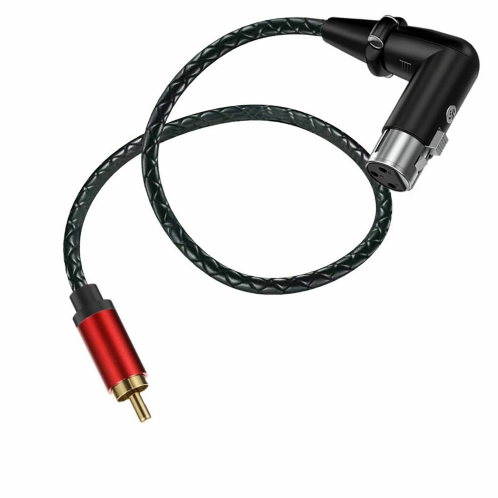 Аудиокабель XLR female-RCA с позолоченной текстурой из супер мягкой кожи-30 см-elbow