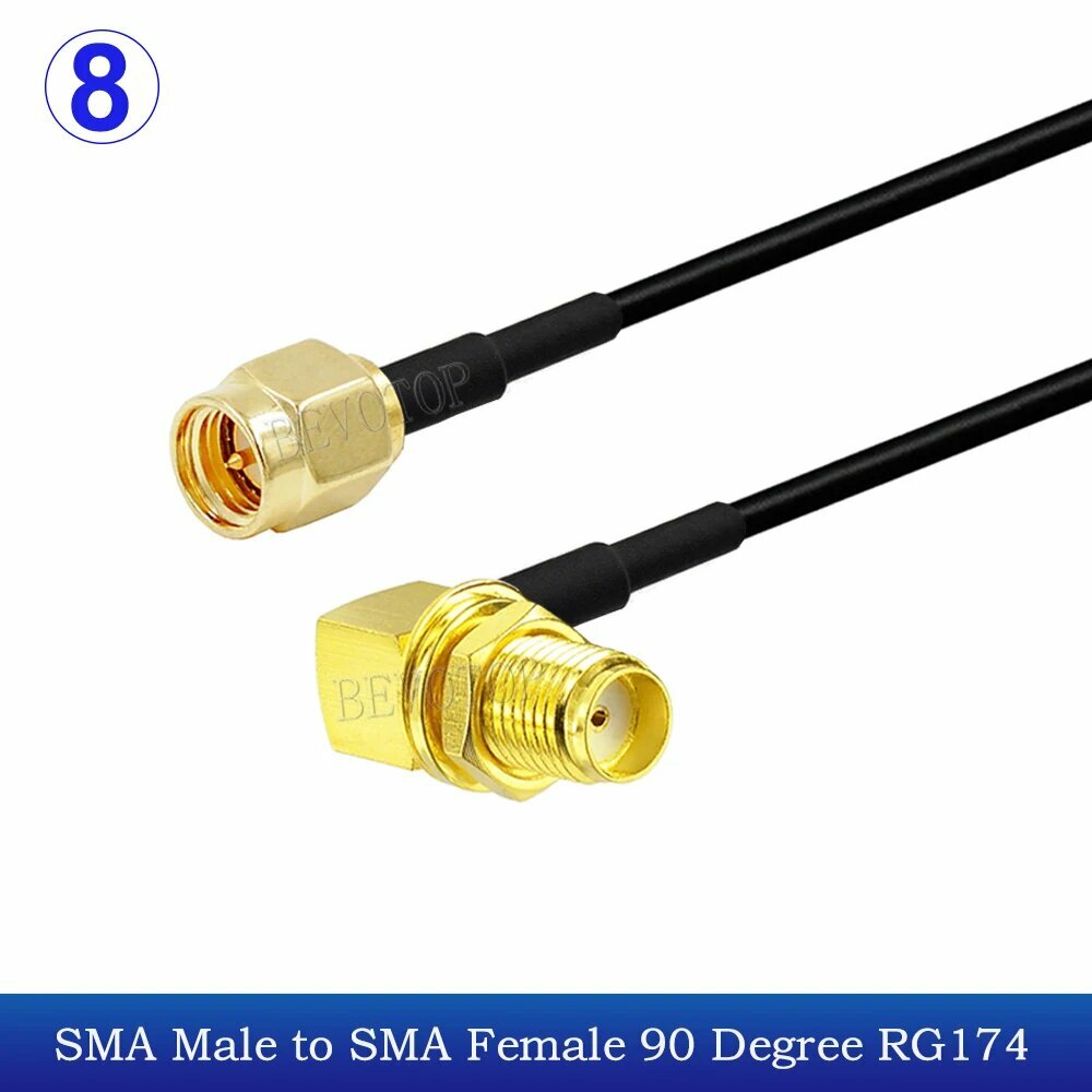 BEVOTOP RG174 SMA Male-Female WiFi Антенна Удлинитель 60CM, SMA M to SMA F90